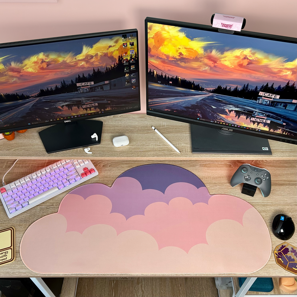 Sunset Water-Resistant Cloud Desk Mat – Chaotic Crafts Co.