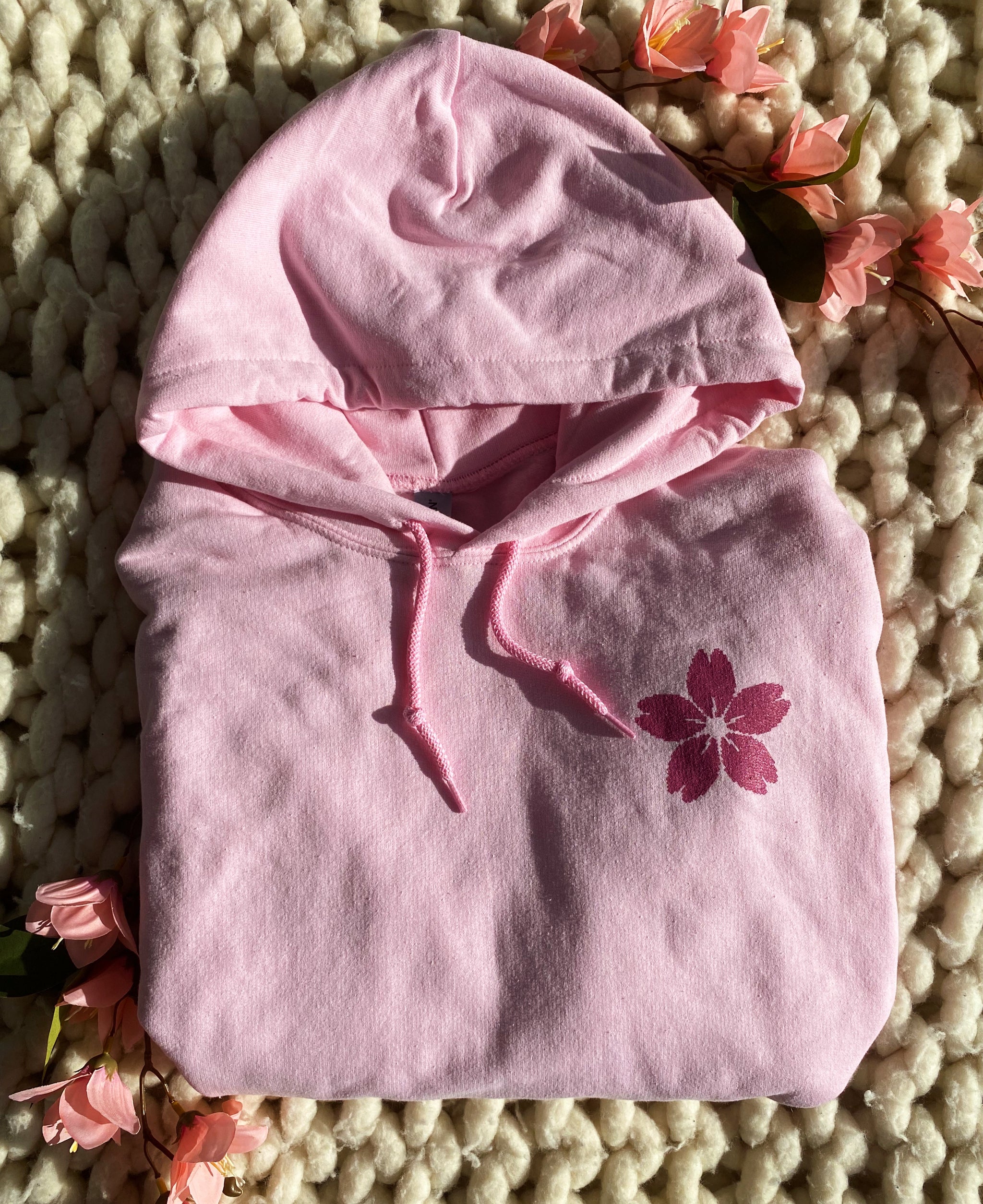 Cherry Blossom Sakura Pixel Hoodie Sweater – Chaotic Crafts Co.